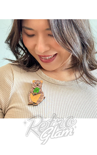 Erstwilder Quinn The Quokka Brooch – Retro Glam