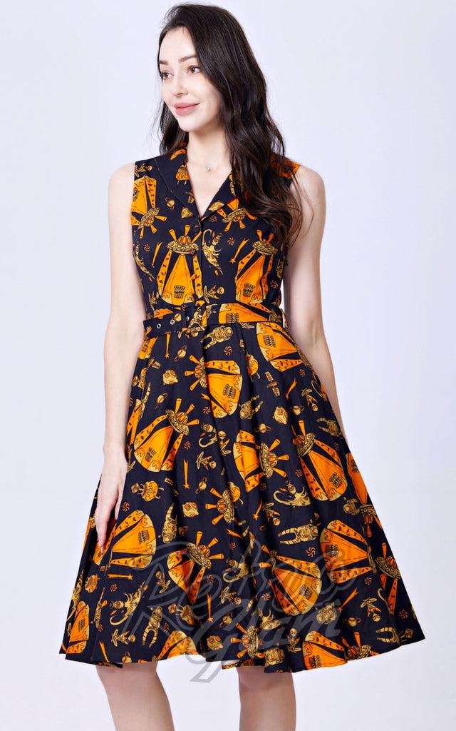Miss Lulo Jani Dress in Alien Invasion Print - 1XL left only – Retro Glam
